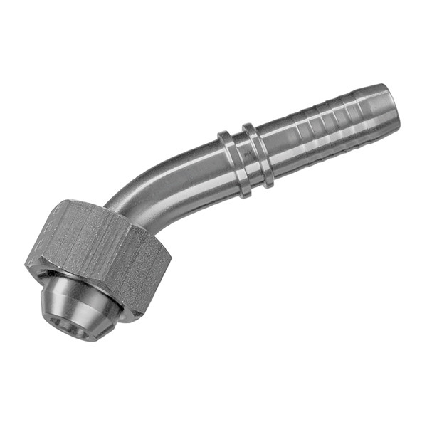 1/2" BSP Female x Swept Hose Tail 45? Elbow 1/2" Hose ID