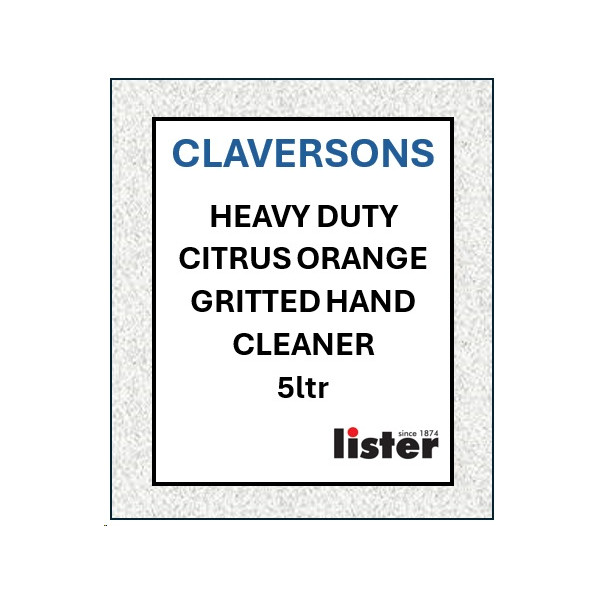 CLAVERSONS Heavy Duty Citrus Orange Gritted Hand Cleaner 5 Litre Bucket