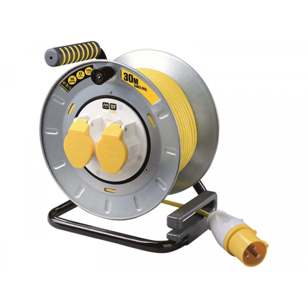 Masterplug PRO-XT Metal Cable Reel 110V 16A Thermal Cut-Out 30m
