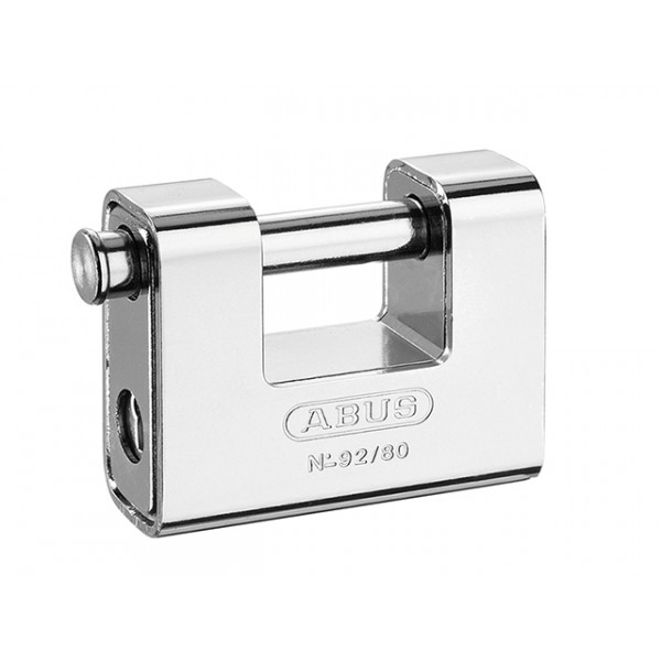 ABUS Mechanical 92/80mm Monoblock Brass Body Shutter Padlock Carded